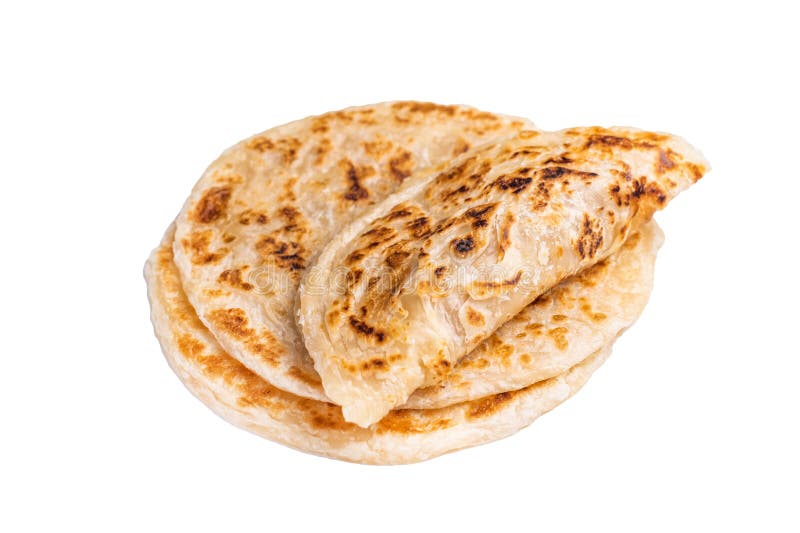 Aloo Paratha Indian Potato Stuffed Flatbread Isolated on White ...