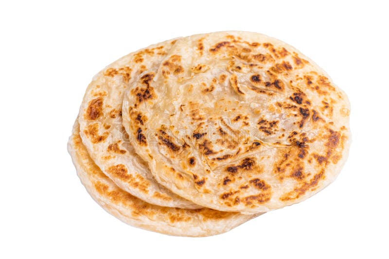 Aloo Paratha Indian Potato Stuffed Flatbread Isolated on White ...