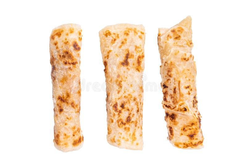 Aloo Paratha Rolls, Indian Flatbread Isolated on White Background. Top ...
