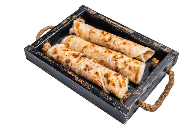 Aloo Paratha Rolls Indian Flatbread Isolated White Background Top View ...