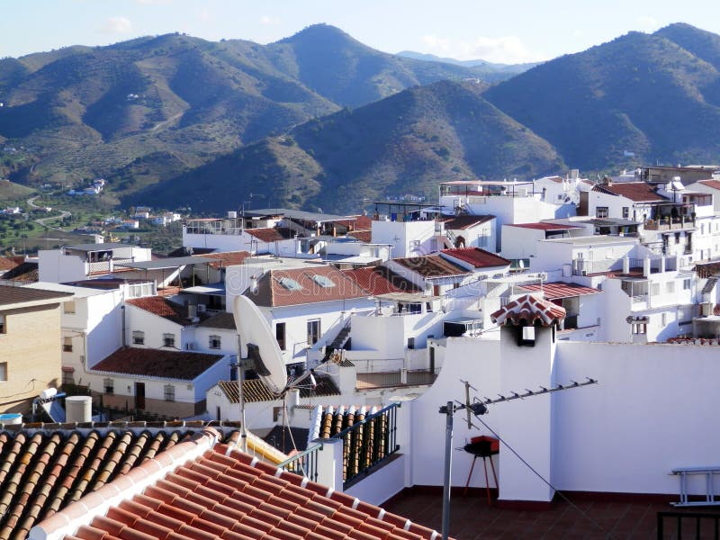 Ansicht Maurischen Schlosses Alora - Andalusien, Spanien Stockbild ...