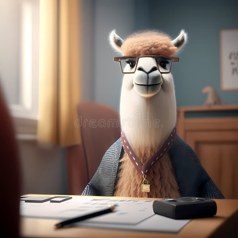 Alpaca Businessman. Generative AI Stock Illustration - Illustration of ...