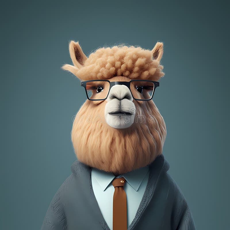 Alpaca Businessman. Generative AI Stock Illustration - Illustration of ...