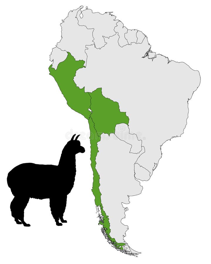 Alpaca Range Map Stock Photography - Image: 20844162