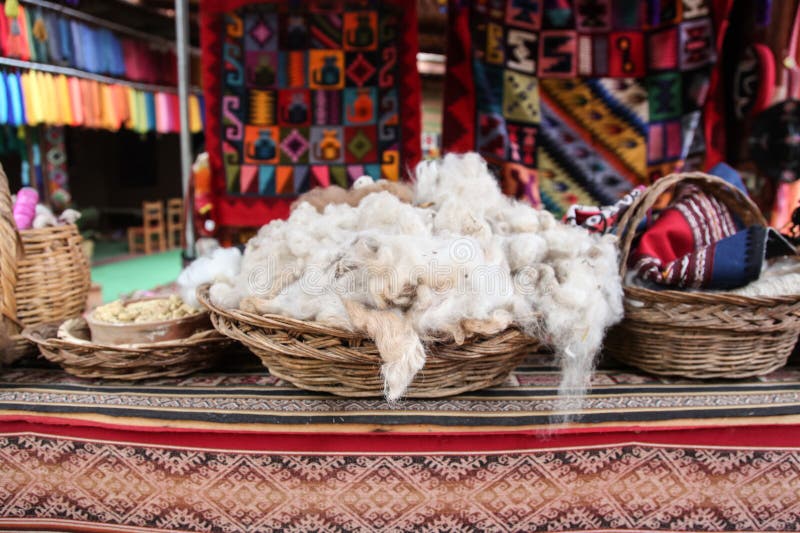 Alpaca Wool in a Textile Shop in Peru Stock Photo - Image of displayed ...