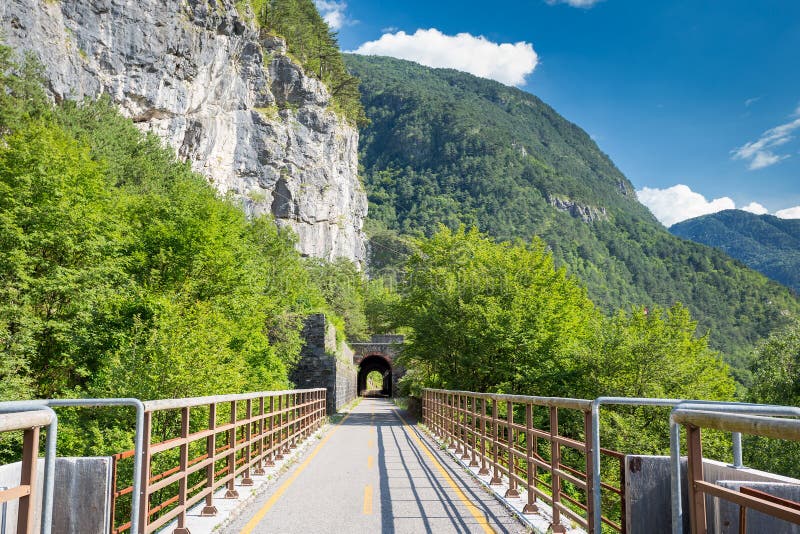Alpe Adria Cycle Path, Italy Stock Image - Image of radweg, alpe: 100835603