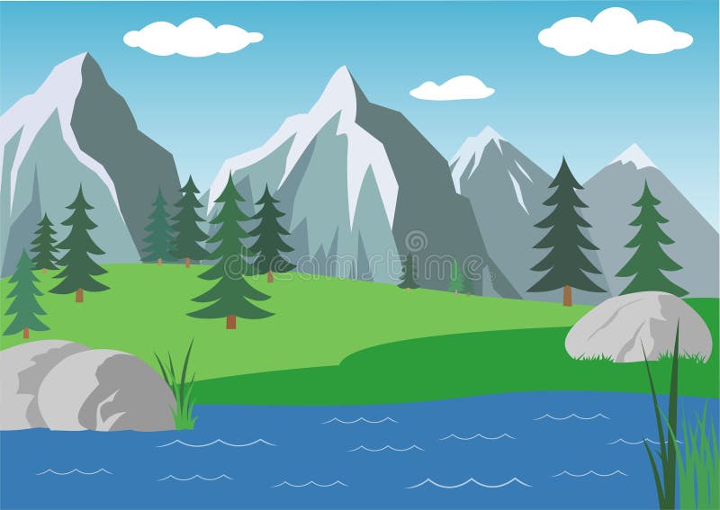 Ogo mit Alpen-Bergen vektor abbildung. Illustration von anden - 83767515