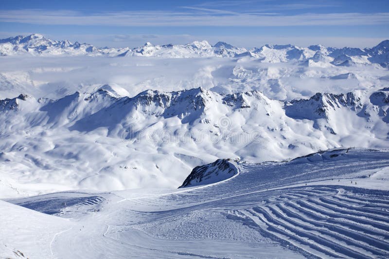 Alpen-Winter-Panorama stockbild. Bild von spuren, kalt - 34139493