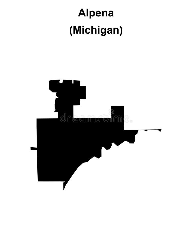 Alpena outline map stock vector. Illustration of template - 357338898