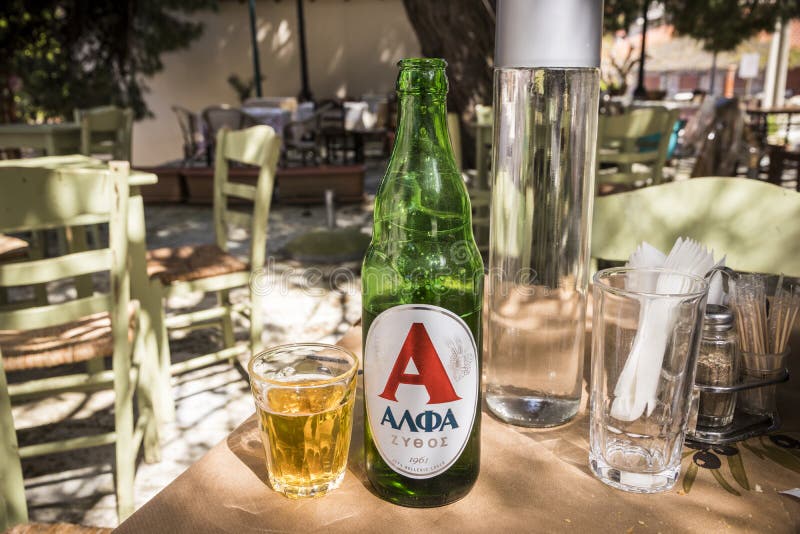 Alpha Beer, Greece editorial stock photo. Image of gold - 152432138