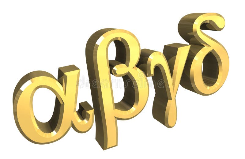 Alpha Beta Gamma Symbol in Gold (3d) Stock Illustration - Illustration ...