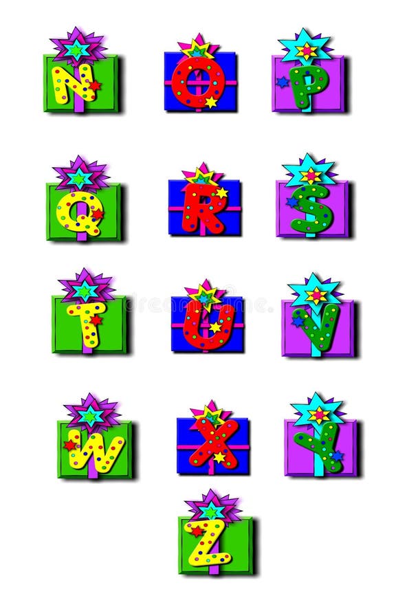 Alpha Decorated Boxes stock illustration. Illustration of educational ...
