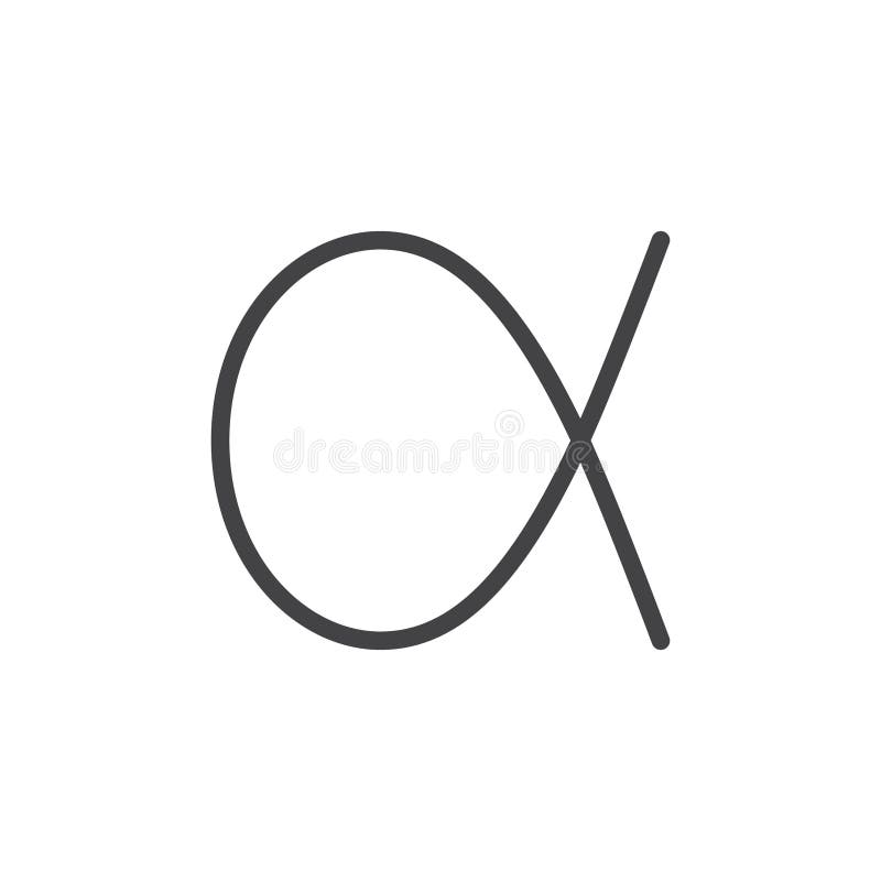 Alpha Icon Thin Outline Art Symbol Stock Vector - Illustration of sign ...