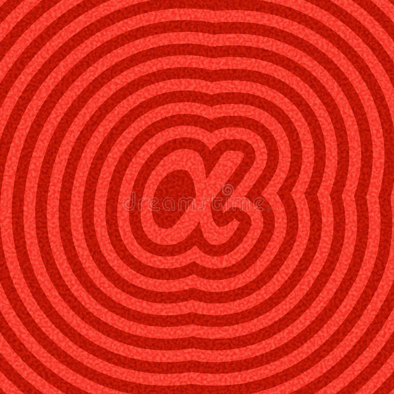 Red Alpha Symbol with Ripple Design Stock Illustration - Illustration ...
