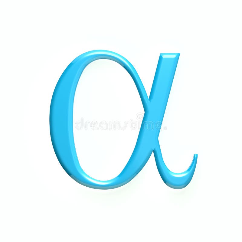 Alpha Mathematical Symbol. 3D Rendering Illustration Stock Illustration ...