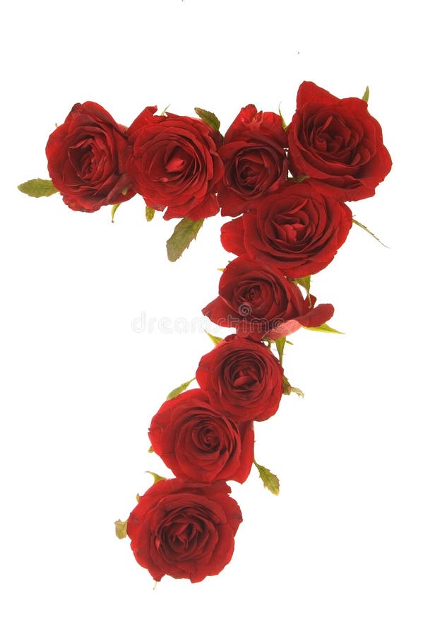 Alpha Numeric Set of Type Font Using Red Roses Number 7 Stock Photo ...