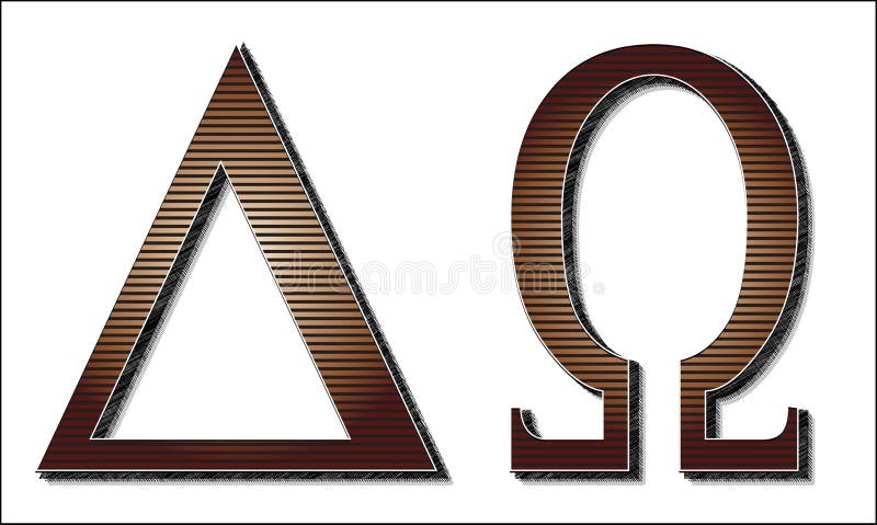 Alpha Omega Letters ilustración del vector. Ilustración de comienzo ...