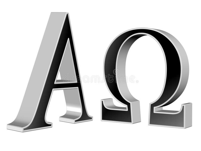 Alpha and Omega, Symbols, 3D Illustration Stock Illustration ...