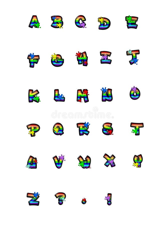Stylized Letters To Color Stock Illustrations – 93 Stylized Letters To ...