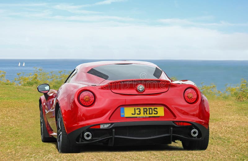 Alpha- sportscar romeo 4c redactionele foto. Image of prestaties - 96843376
