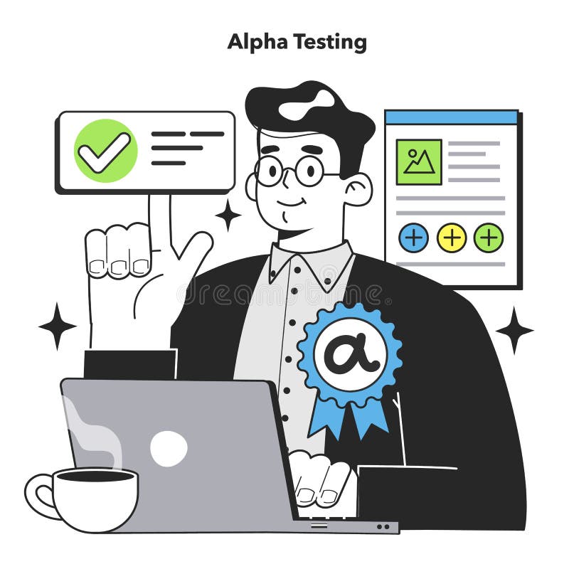 Alpha Testing Technique Software Testing Methodology Stock Vector