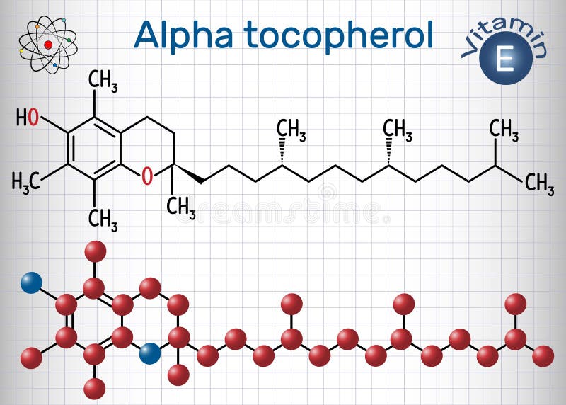 Alpha Tocopherol Vitamin E Molecule. Structural Chemical Form Stock ...
