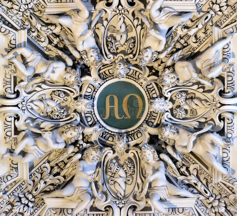 Alpha und Omega stockfoto. Bild von geistig, omega, kirchturm - 4957794