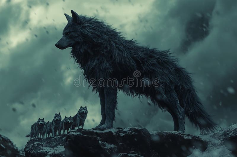 Wolf Pack Snow Storm Stock Illustrations – 18 Wolf Pack Snow Storm ...