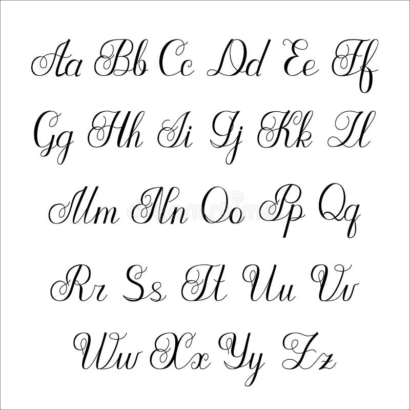 Alphabet écrit par main illustration de vecteur. Illustration du ...