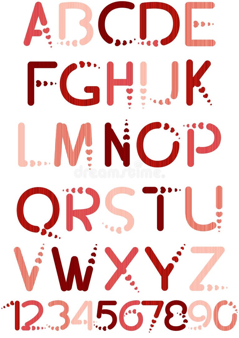 Love Alphabet Heart Letters Numbers Stock Illustrations – 438 Love ...