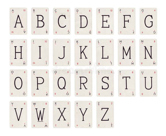 Alphabet Playing Cards Font Stock Illustrations – 209 Alphabet Playing ...