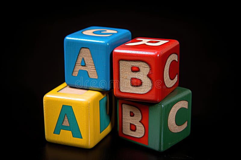 Alphabet. ABC Blocks Cube Generative Ai Stock Illustration ...