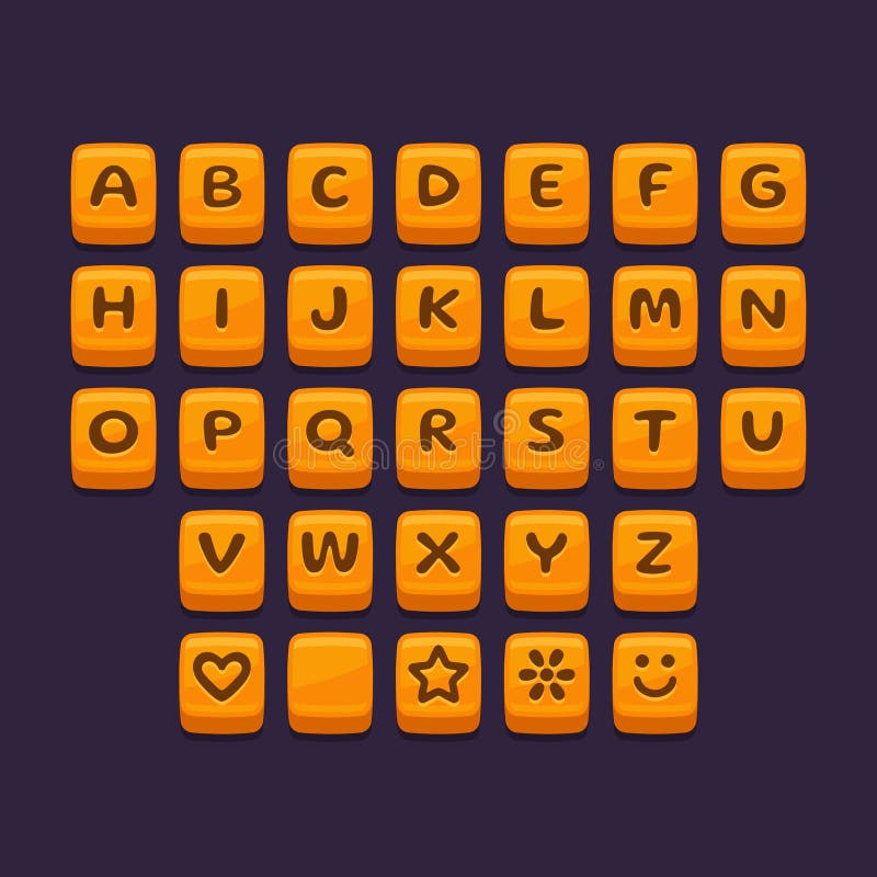 Alphabet ABC Icon Set on Dark Background. Vector Stock Vector ...