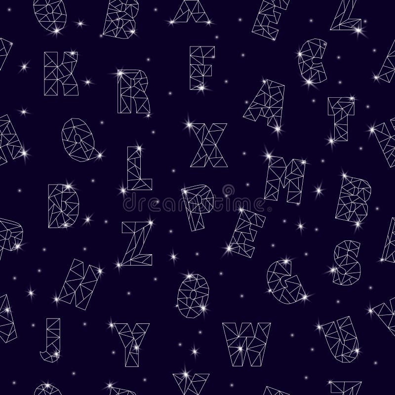 Alphabet ABC Seamless Pattern Vector Alphabetical Font Constellation ...