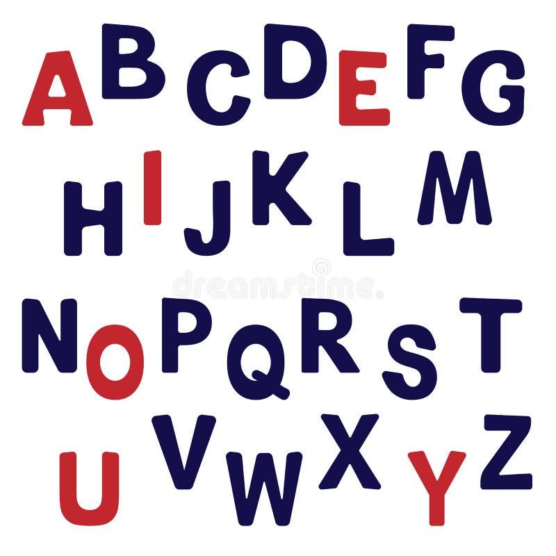 Alphabet anglais simple illustration de vecteur. Illustration du ...