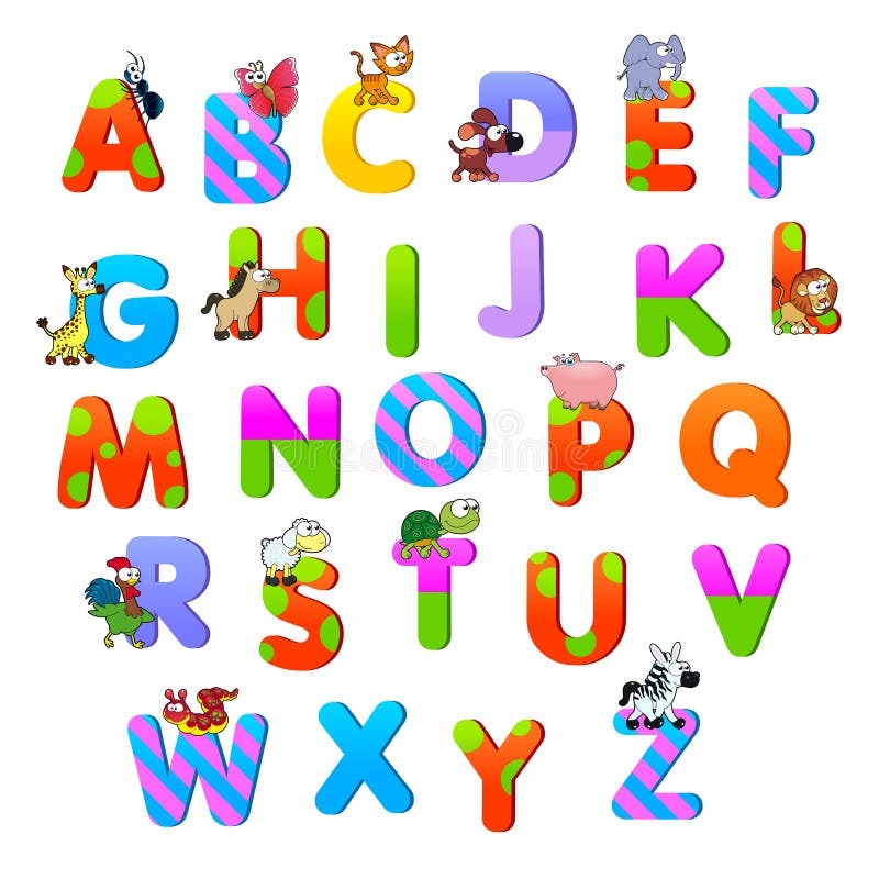 Alphabet avec des animaux. illustration de vecteur. Illustration du ...