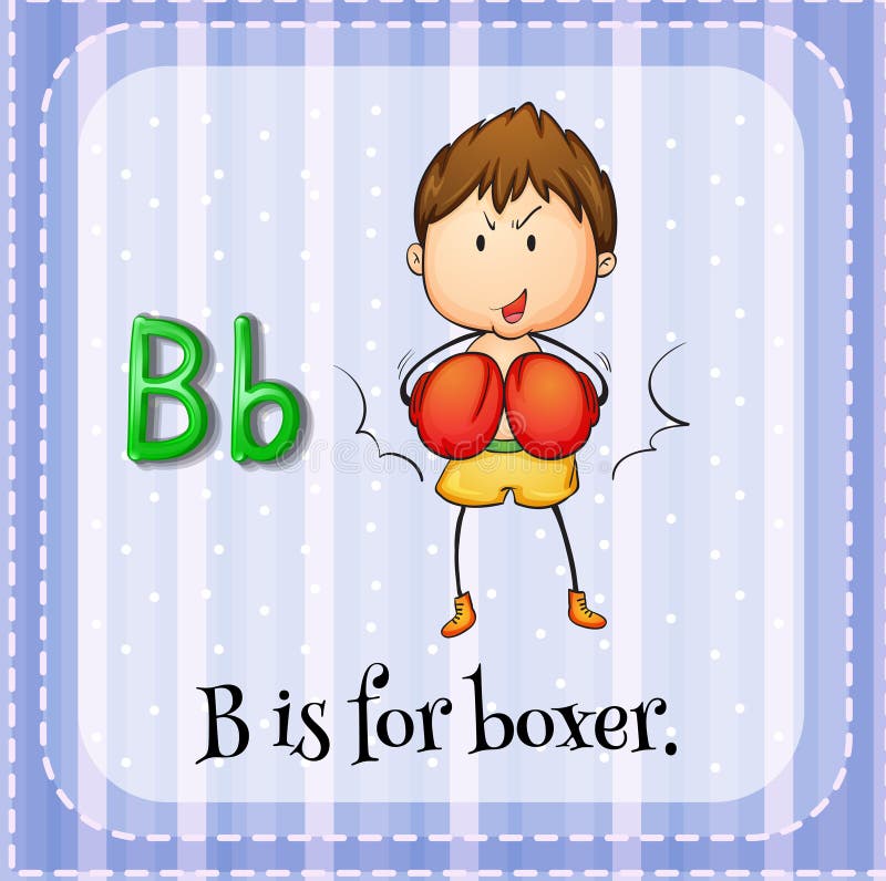 Flashcard Alphabet B is for Boxer Stock Vector - Illustration of ...