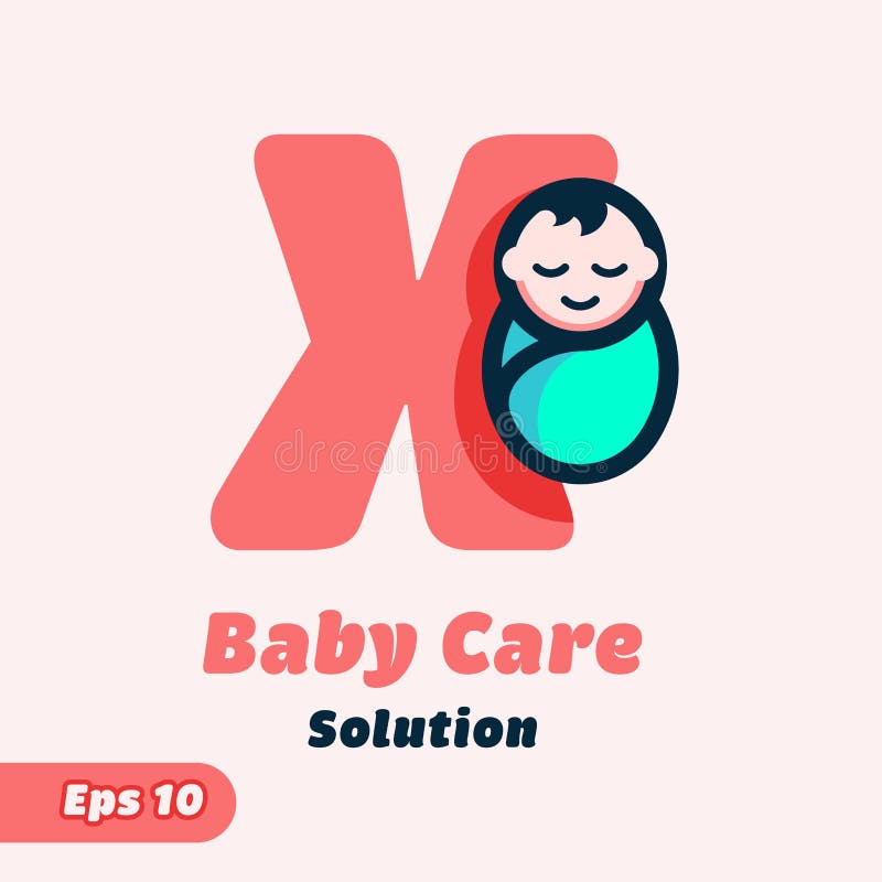 Baby Care Logo Alphabet X stock illustration. Illustration of modern ...