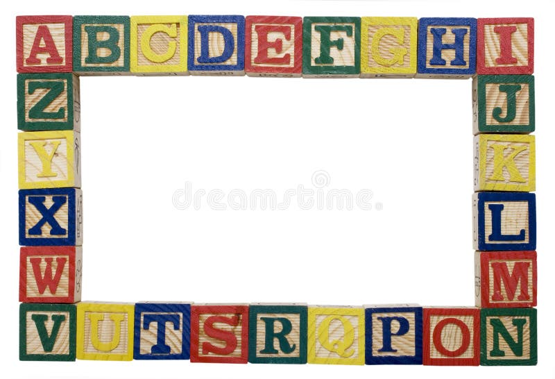 ABC Horizontal Wooden Block Frame Stock Image - Image of path ...