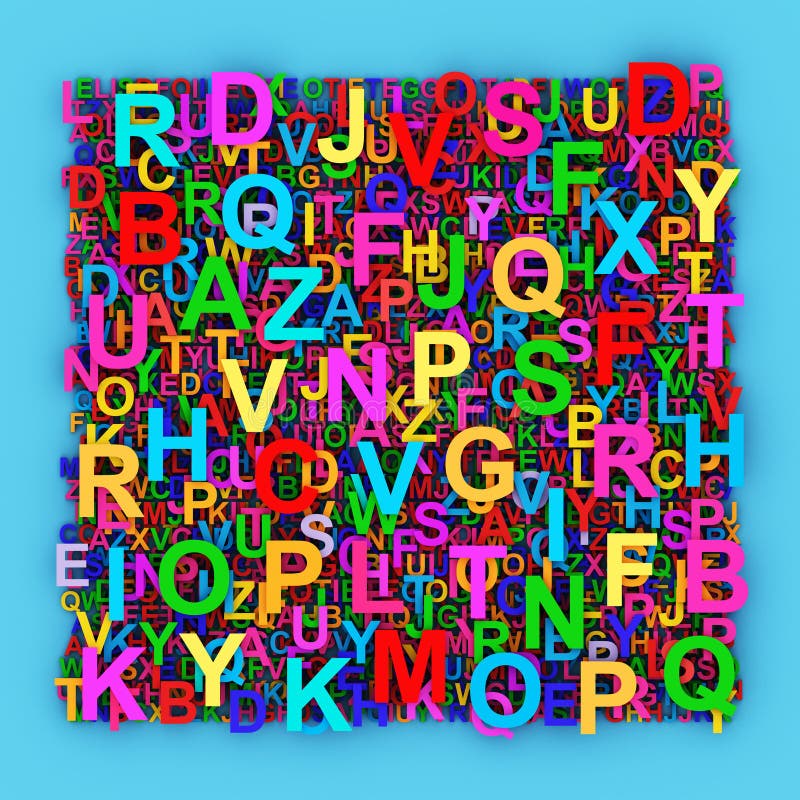 Mixed Colorful Letters Background Stock Illustration - Illustration of ...