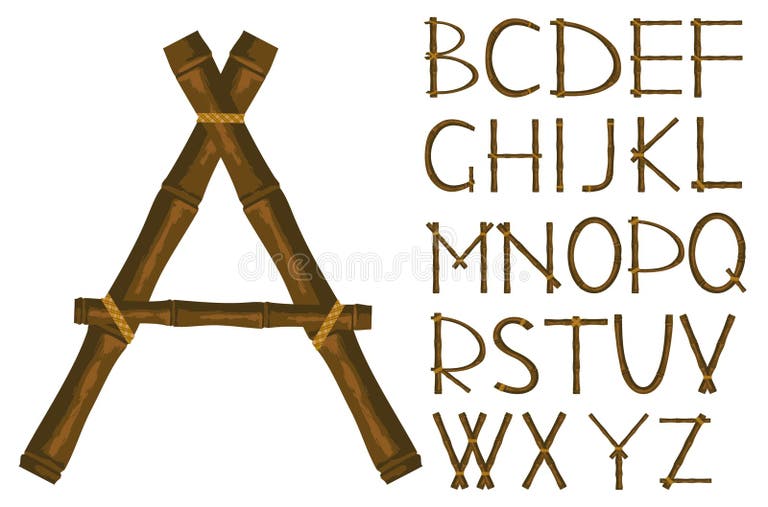 Bamboo Alphabet Letters Stock Illustrations – 344 Bamboo Alphabet ...