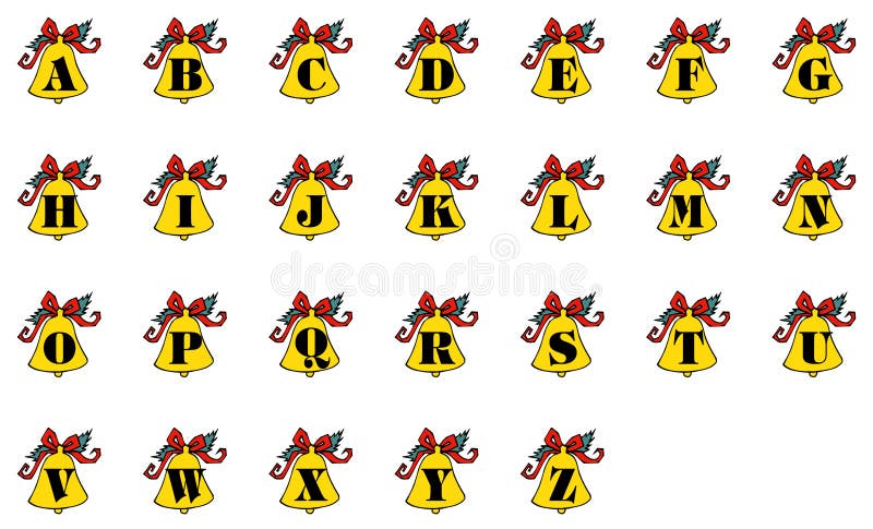 Alphabet and bell stock illustration. Illustration of gift - 12838277