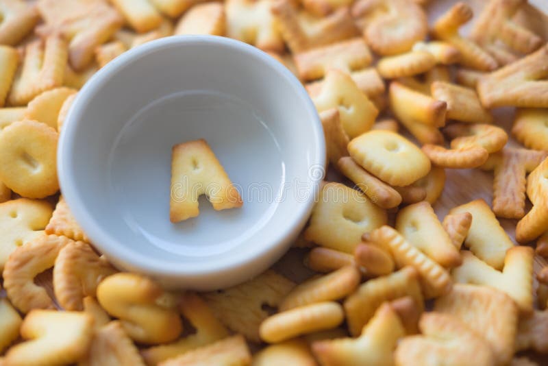 Alphabet Biscuit in Ceramic Cups Letters a Stock Photo - Image of ...