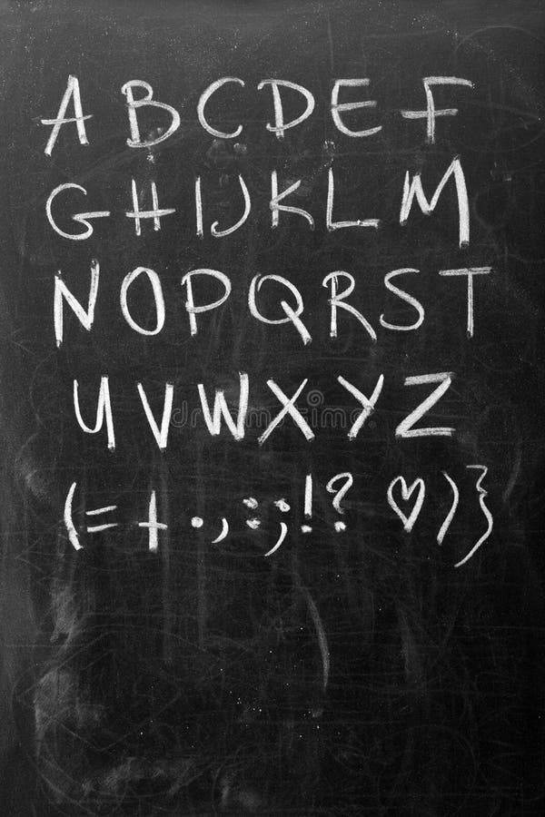 Alphabet on blackboard stock illustration. Illustration of writing ...