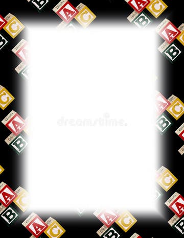 Alphabet Block Frame on White Stock Illustration - Illustration of ...