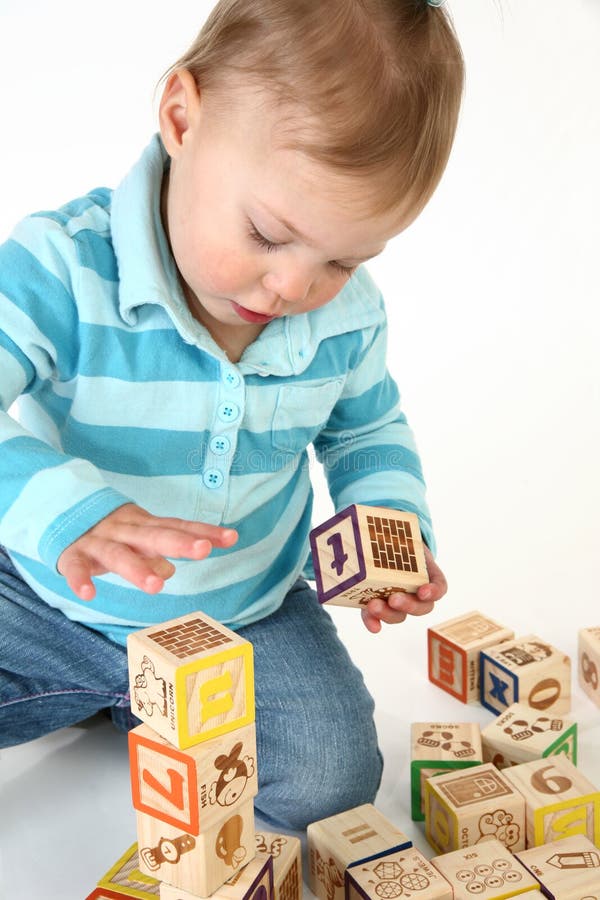 Alphabet Blocks and Adorable Boy DAD Stock Image - Image of parent ...