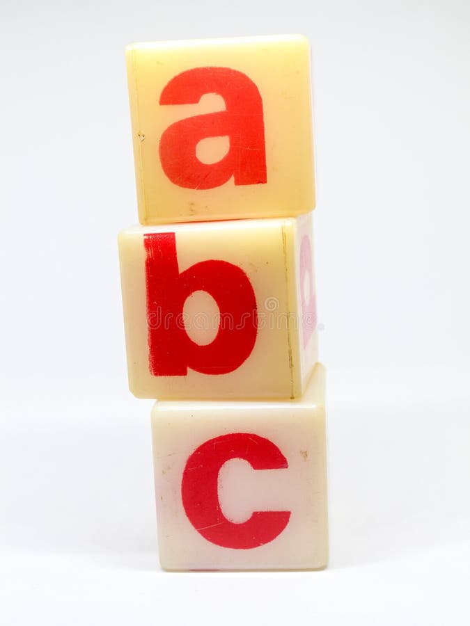 Alphabet Blocks "abc" on White Background Stock Image - Image of block ...