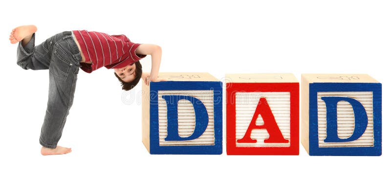 Alphabet Blocks and Adorable Boy DAD Stock Image - Image of parent ...