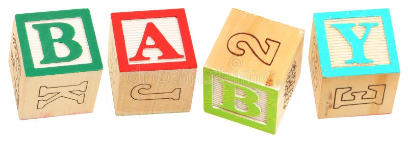 Alphabet Blocks Spell Baby Across Expecting Mom Belly Stock Photo ...