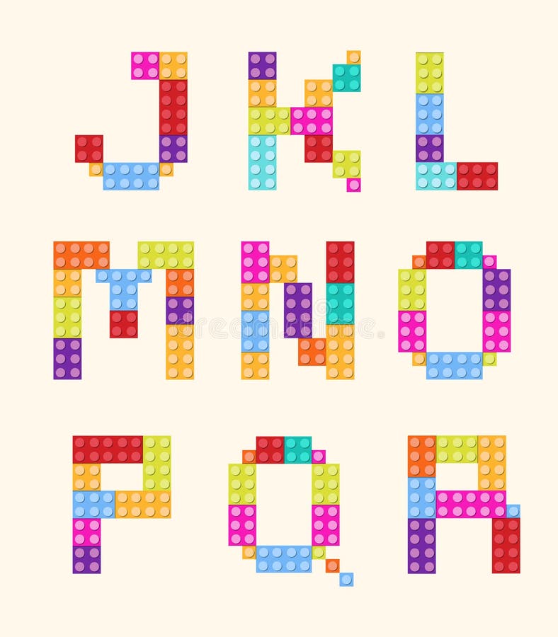 Alphabet Blocks Color Style Set. Stock Illustration - Illustration of ...
